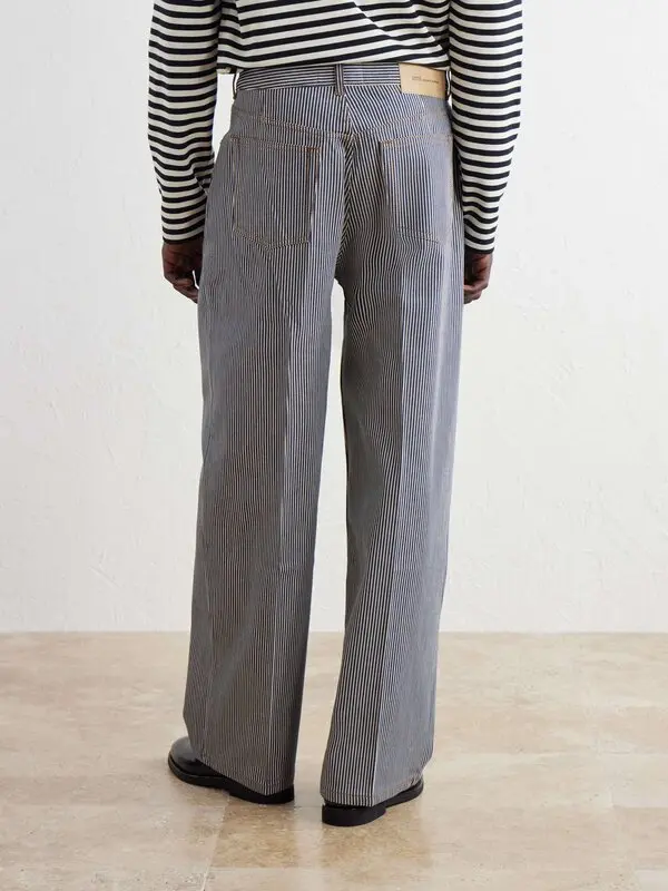 AMI Paris Wide-leg Striped Jeans