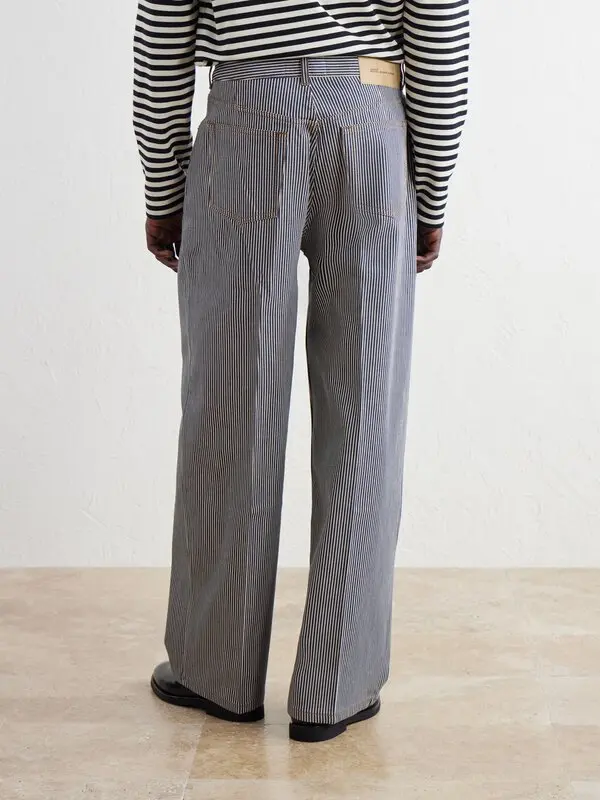 AMI Paris Wide-leg Striped Jeans