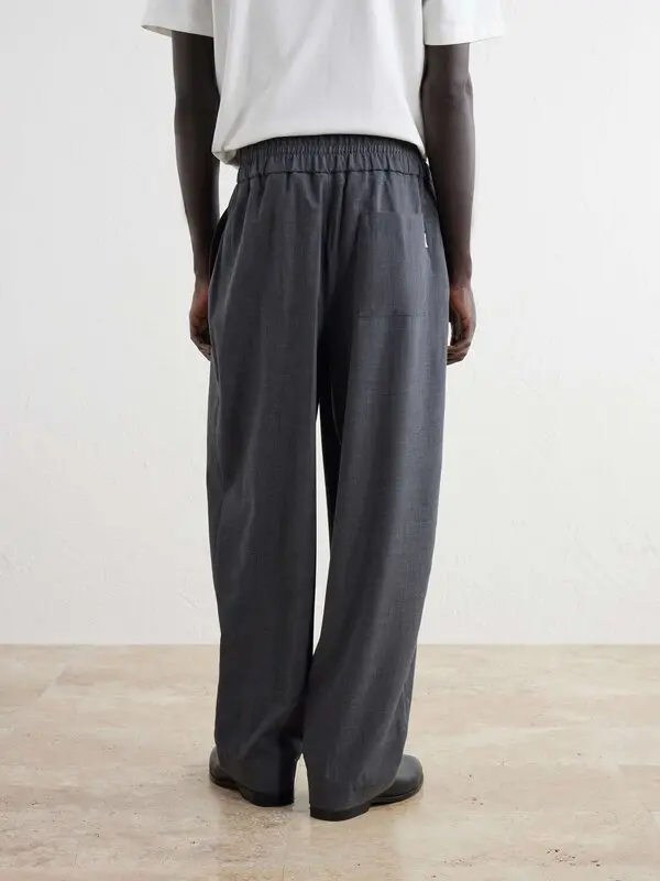 AMI Paris Wide-leg Virgin Wool Trousers