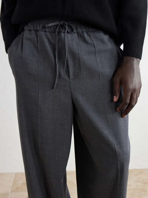 AMI Paris Wide-leg Virgin Wool Trousers