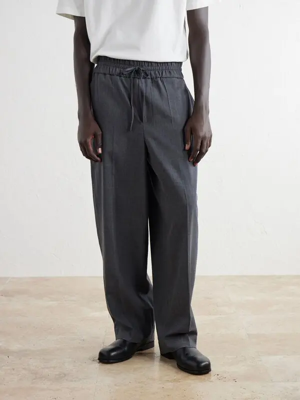 AMI Paris Wide-leg Virgin Wool Trousers