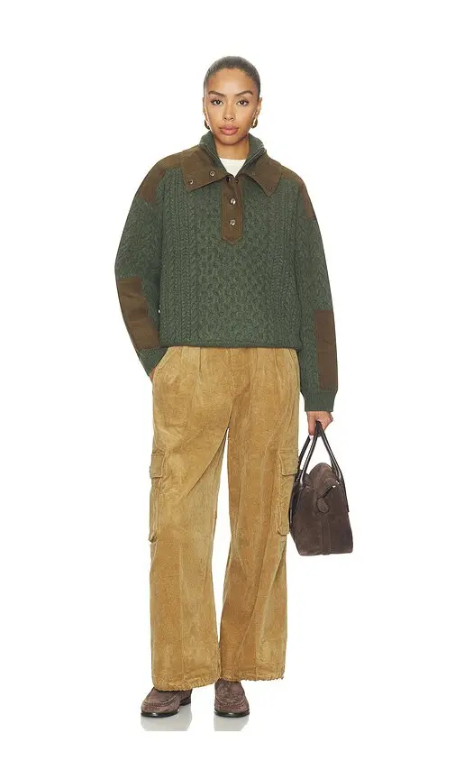 Sea Allen Cable Half Zip Double Layer Sweater