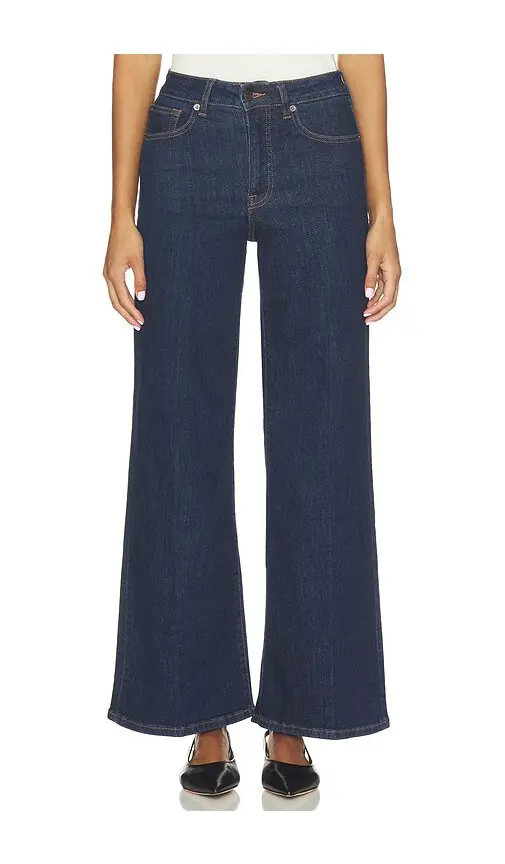 Good American High Palazzo Ankle Jeans In Blue - Indigo