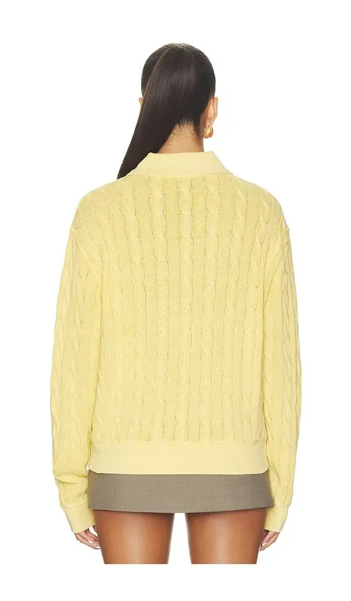 Polo Ralph Lauren Cotton Long Sleeve Polo Knit Collar Polo In Yellow