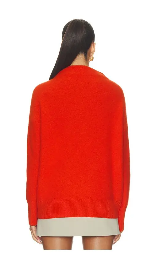 Vince Boiled Funnel Neck Pullover Sweater In Orange