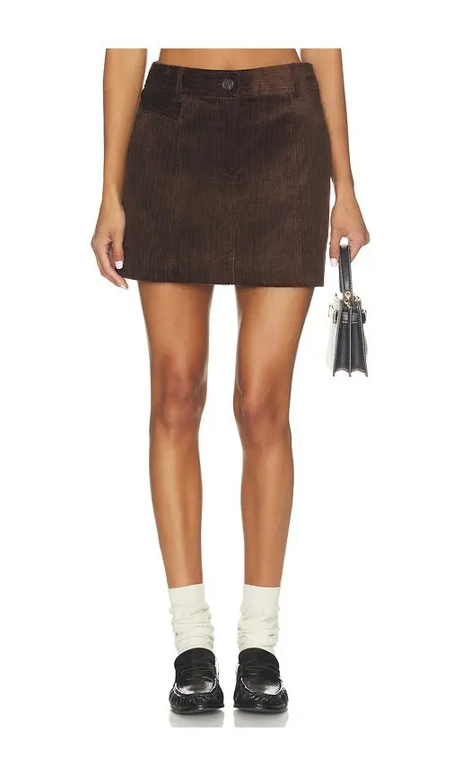 Paige Camden Corduroy Skirt In Brown