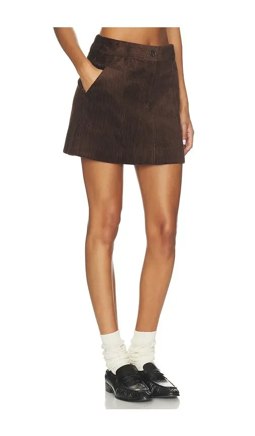 Paige Camden Corduroy Skirt In Brown