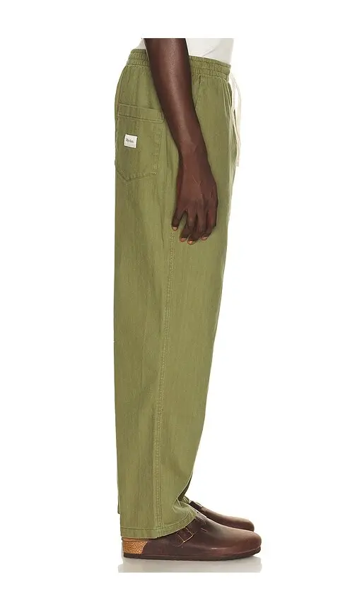 RHYTHM Essential Herringbone Jam Pant In Green