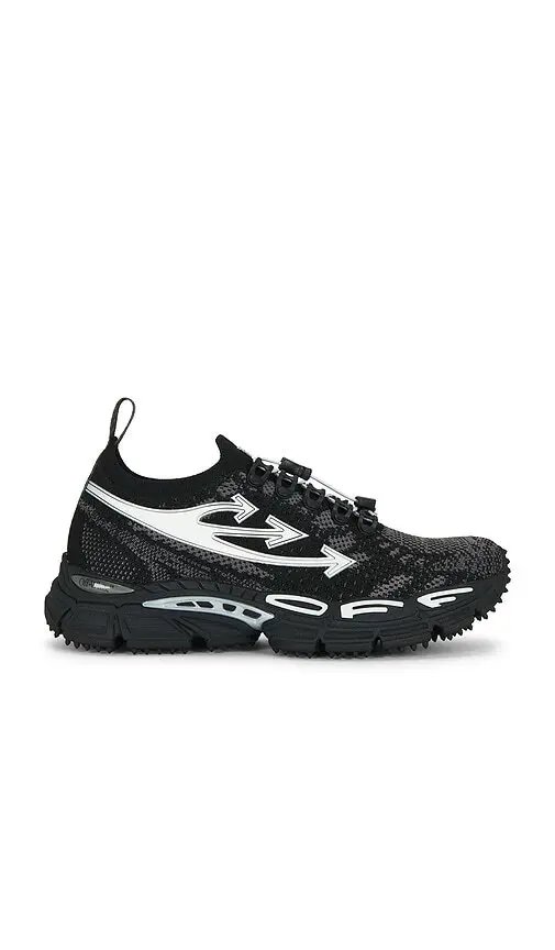 Off-White Be Right Back Knit Sneaker In Black - Black & Silver