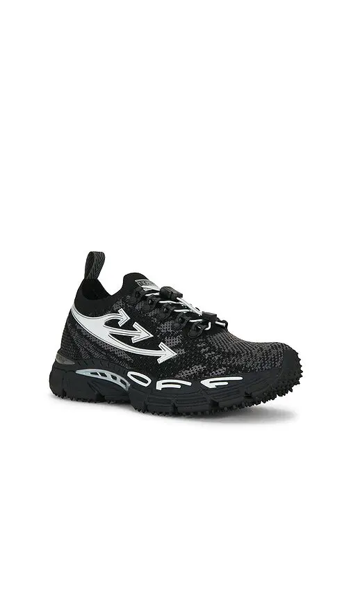 Off-White Be Right Back Knit Sneaker In Black - Black & Silver