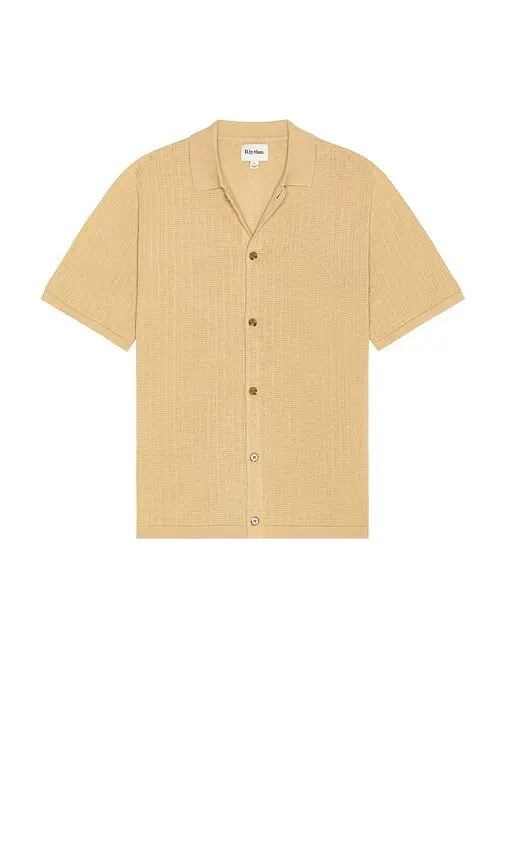 RHYTHM Textured Knit Shirt In Brown