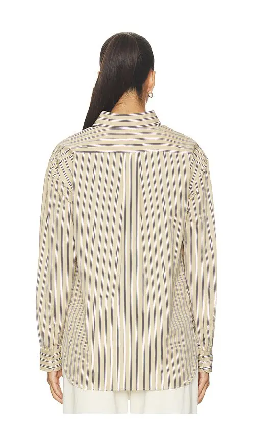 Polo Ralph Lauren Cotton Long Sleeve Blouse In Tan