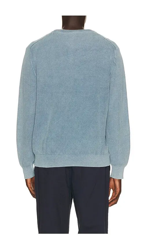 RHYTHM Polu Crew Knit Sweater In Blue