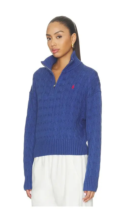 Polo Ralph Lauren Cotton Long Sleeve Pullover In Blue