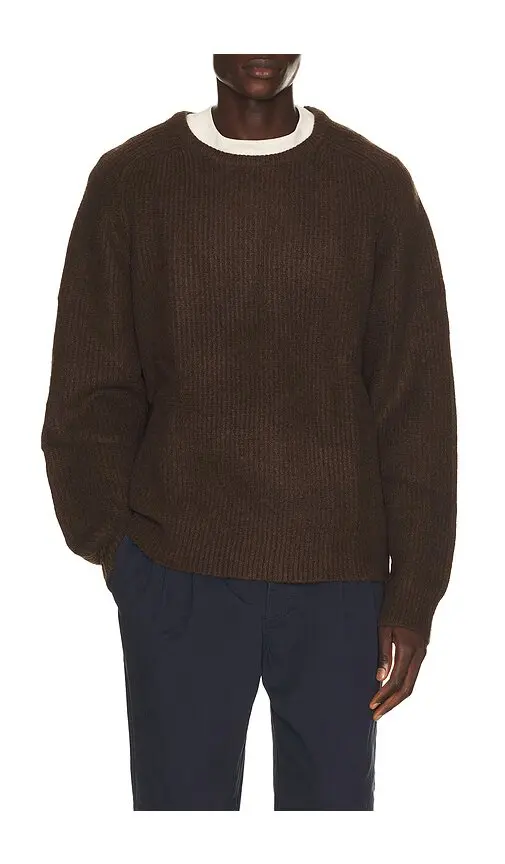 RHYTHM Vintage Waffle Knit Sweater In Brown