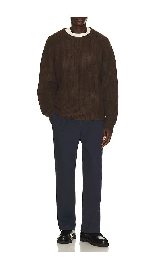 RHYTHM Vintage Waffle Knit Sweater In Brown