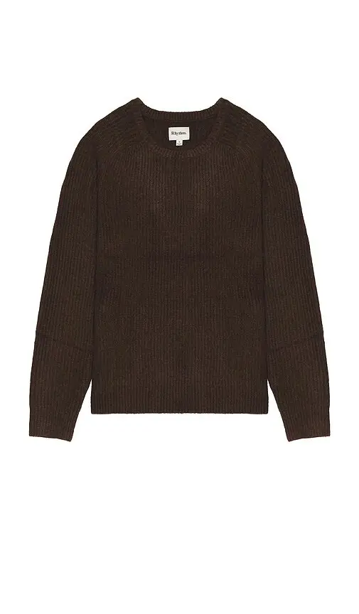 RHYTHM Vintage Waffle Knit Sweater In Brown