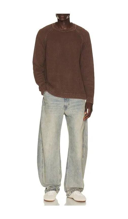 Marine Layer Garment Dye Roll Neck Sweater In Brown