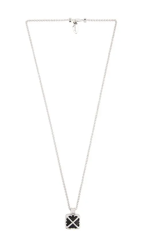 Off-White Arrow Pendant Necklace In Metallic - Silver