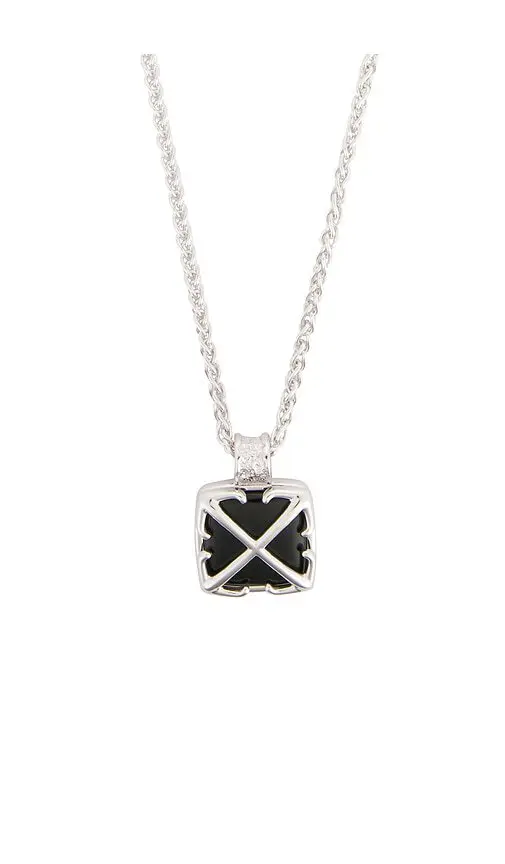 Off-White Arrow Pendant Necklace In Metallic