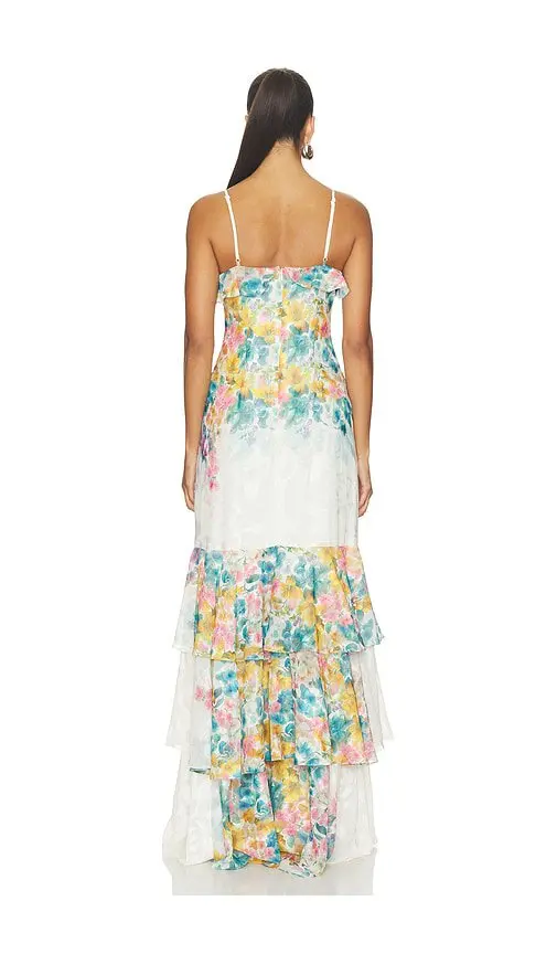 ELLIATT Clementina With Ruffle Detailing Maxi Dress In White