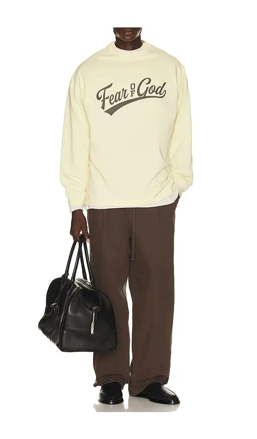 Fear Of God Merch Long Sleeve Tee In White