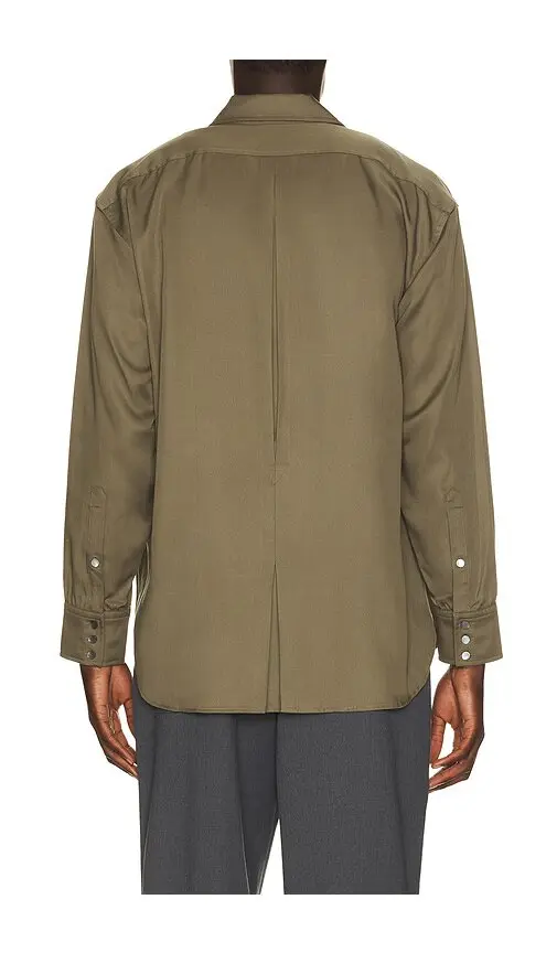 Simkhai Carter Refined Workwear Shirt In Olive