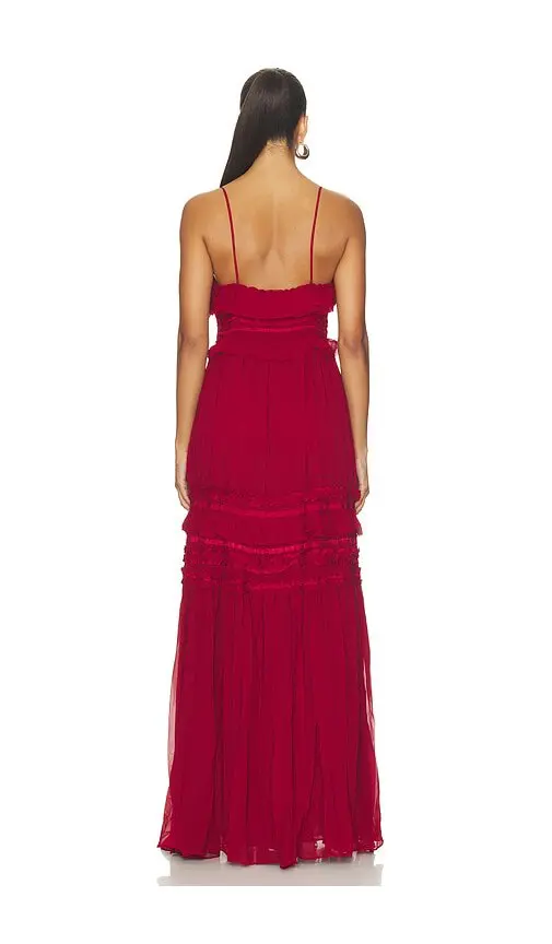 Ulla Johnson Dorothea Sleeveless Silk Gown In Red