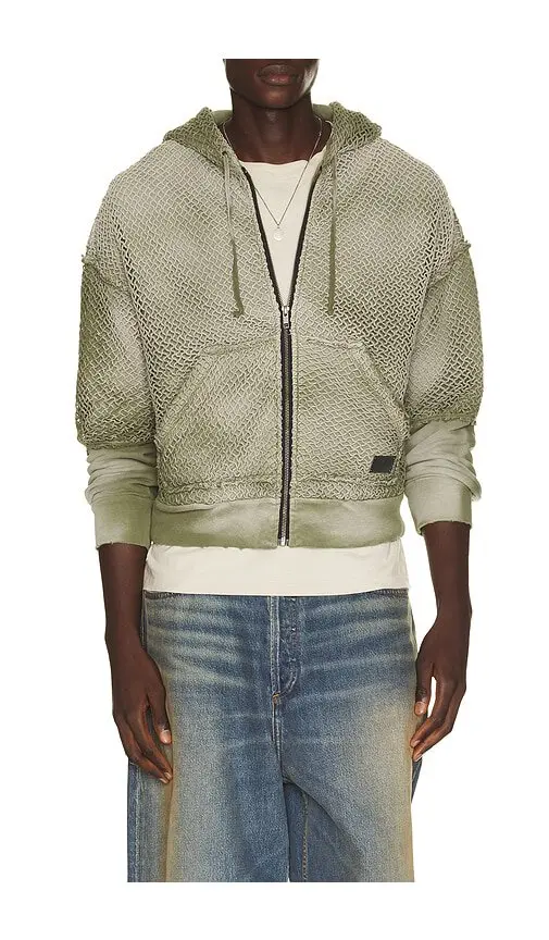 STRIKE OIL Double Sleeve Net Zip Hoodie
