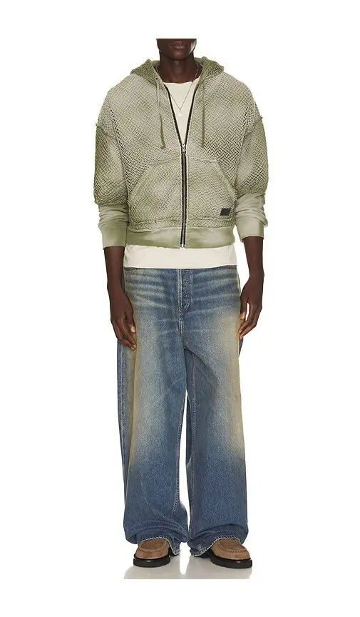 STRIKE OIL Double Sleeve Net Zip Hoodie