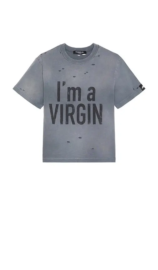 STRIKE OIL I'm A Virgin Tee In Grey