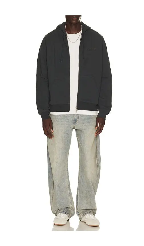 ALLSAINTS Xander Zip Through Hoodie In Grey