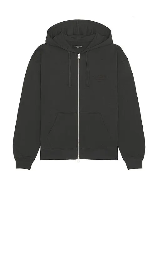 ALLSAINTS Xander Zip Through Hoodie In Grey