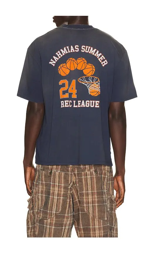 NAHMIAS Rec League Boxy Tee In Blue - Navy