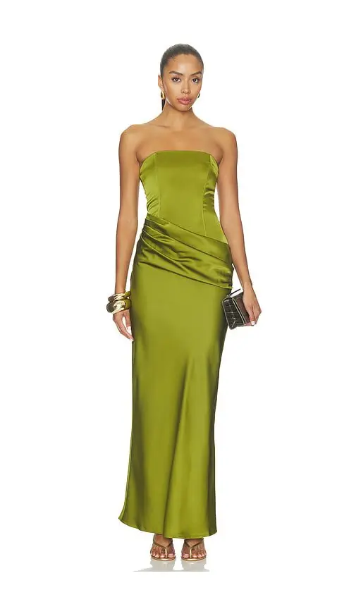 MORE TO COME Meriah Strapless Gown - Green