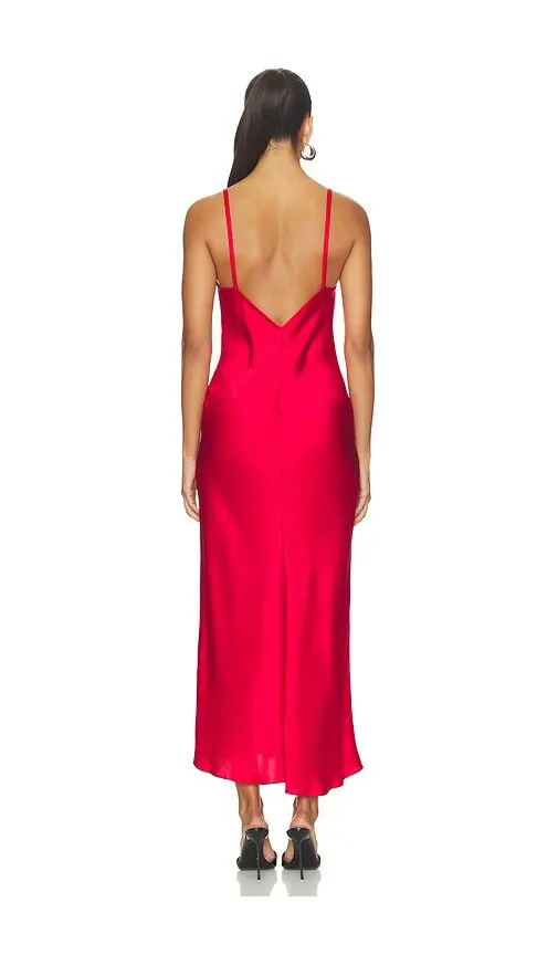 Alejandra Alonso Rojas Cowl Bias Slip Dress In Red