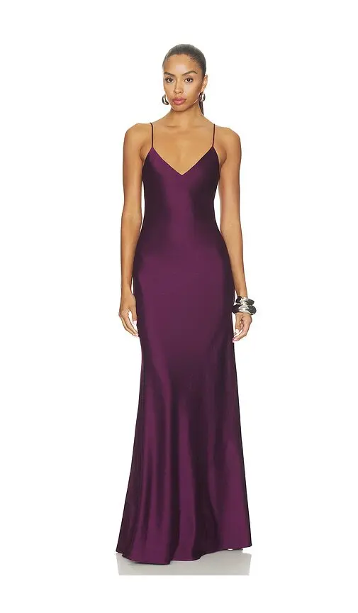 Alejandra Alonso Rojas Bias Slip Gown In Purple