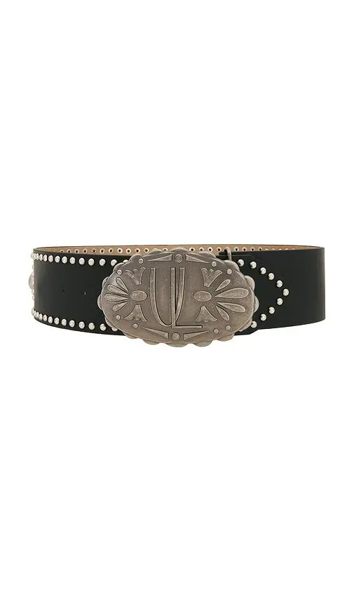 UNDERSTATED LEATHER Oversized Buckle Belt - Black