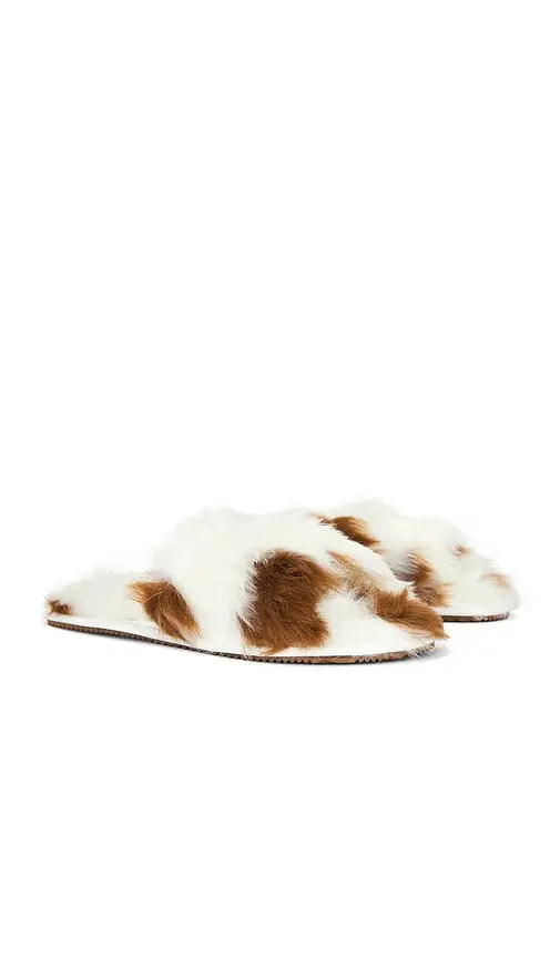 CASA CLARA Montana Slippers In Brown - Vaqueri Cow