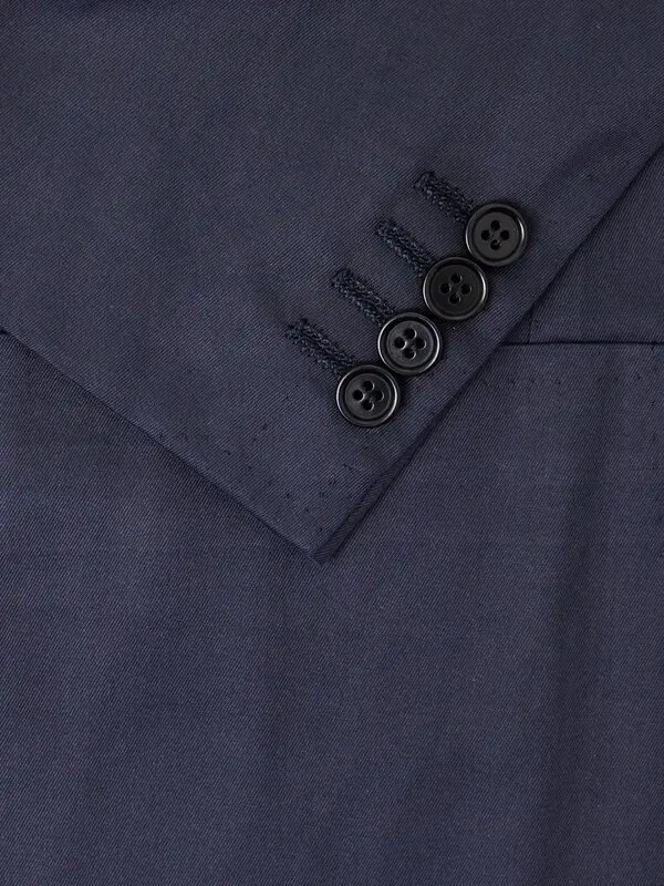 Kiton Double-breasted Cotton-twill Blazer