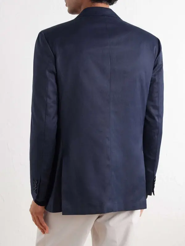 Kiton Double-breasted Cotton-twill Blazer