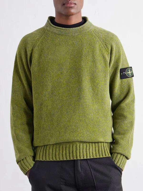 Stone Island Cotton-mouliné Sweater - Green