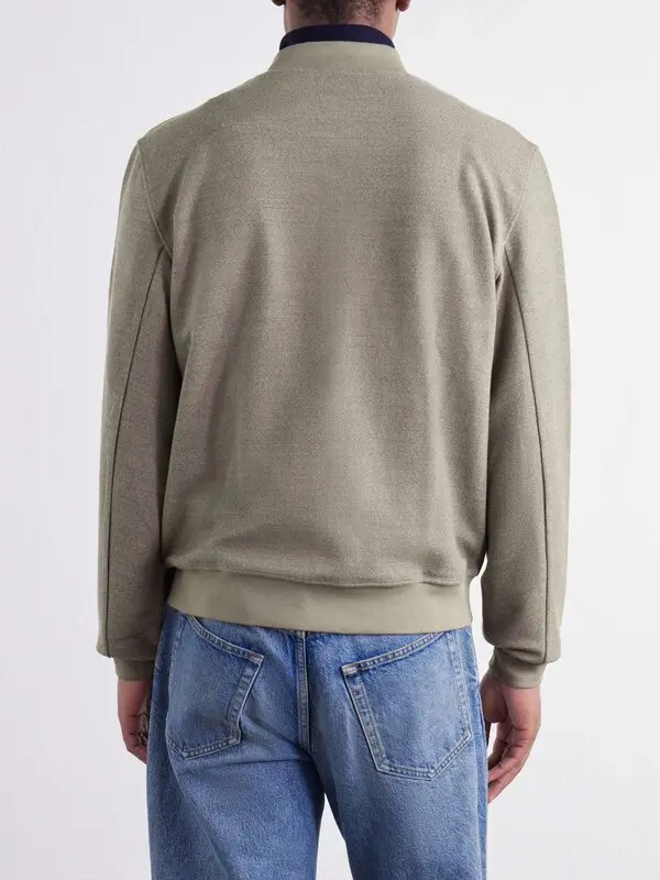 Mr P. Wool-blend Piqué Zip-up Bomber Jacket