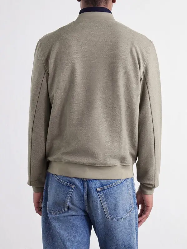 Mr P. Wool-blend Piqué Zip-up Bomber Jacket