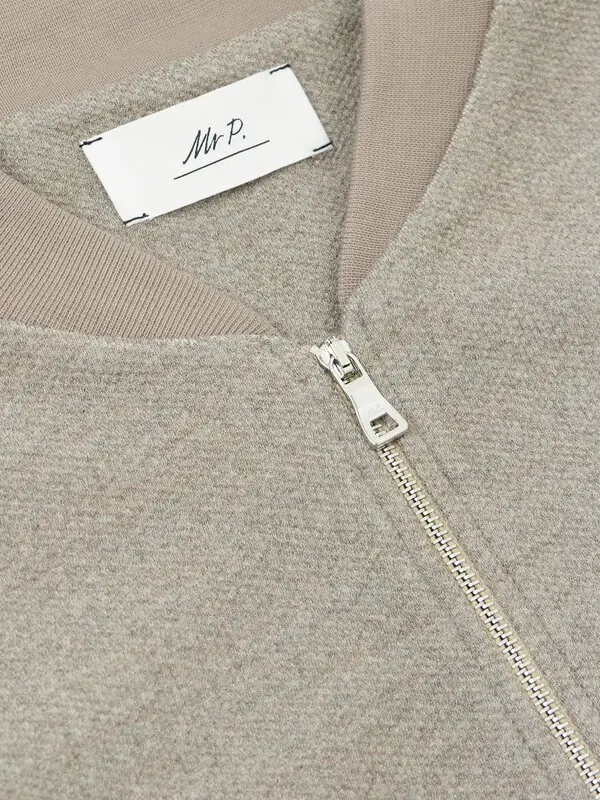 Mr P. Wool-blend Piqué Zip-up Bomber Jacket