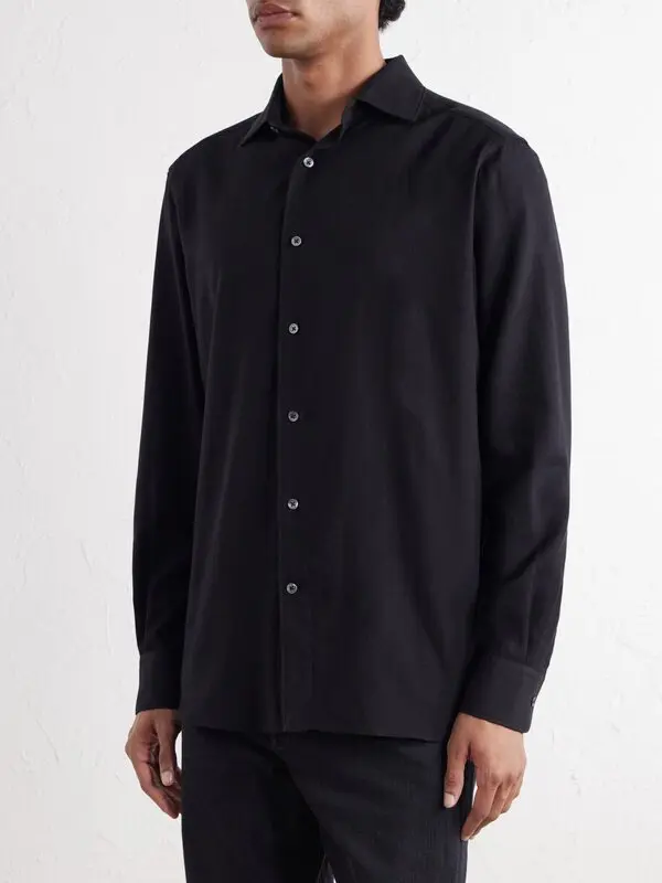 Zegna Cotton And Silk-blend Twill Shirt