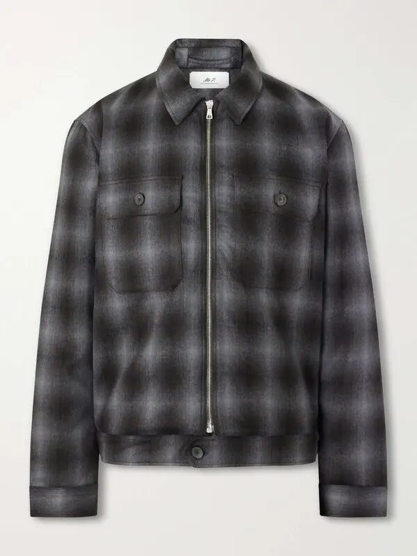 Mr P. Checked Virgin Wool Zip-up Jacket