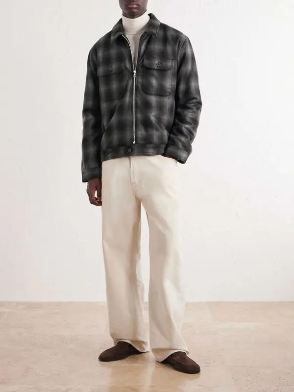 Mr P. Checked Virgin Wool Zip-up Jacket