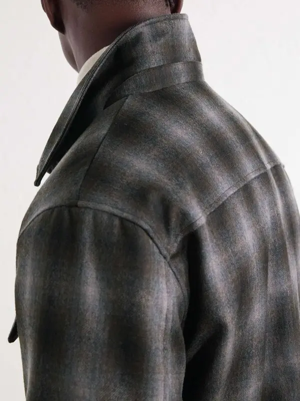 Mr P. Checked Virgin Wool Zip-up Jacket