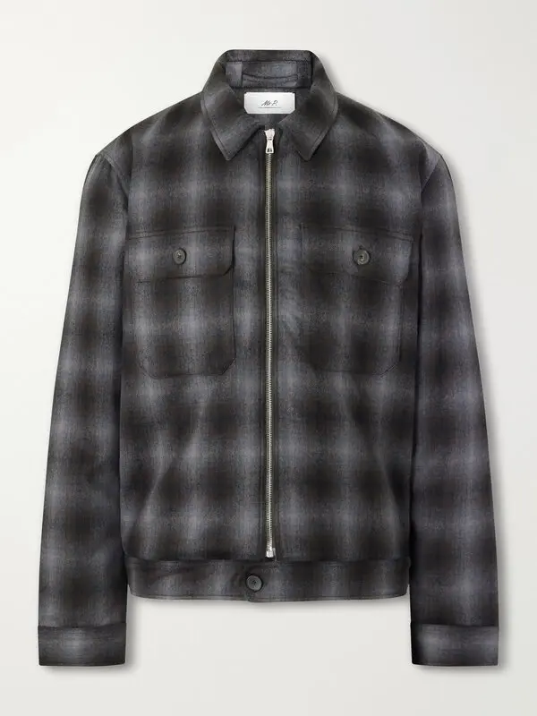 Mr P. Checked Virgin Wool Zip-up Jacket